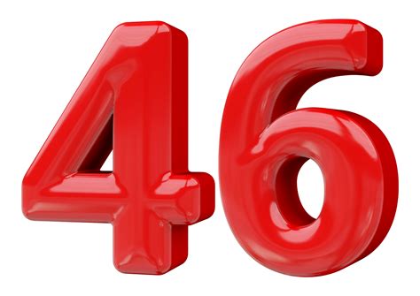 red 3d number 46 46645563 png