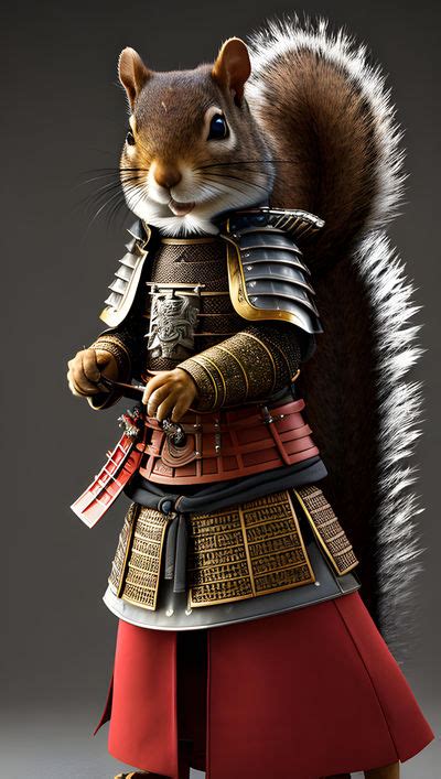 Squirrel Samurai Warrior Standing Tall By Aiartqueen On Deviantart
