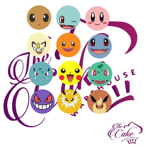 Pokemon Face Cupcake Toppers
