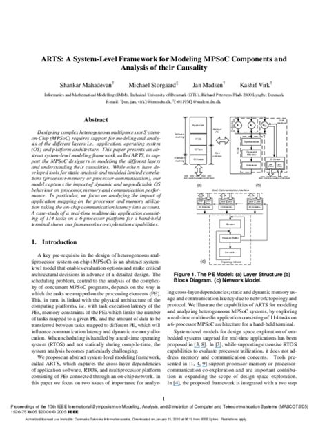 Pdf Arts A System Level Framework For Modeling Mpsoc Components And