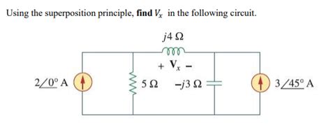 solved using the superposition principle find vx in the