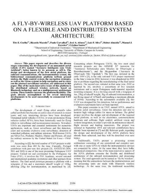 a fly by wireless uav platform based on a flexible and distributed