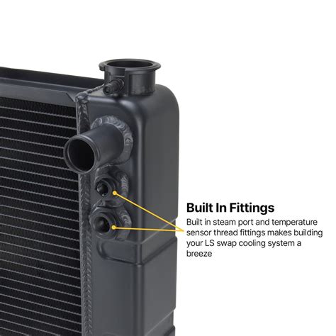 Windchill® Universal Ls Swap Black Aluminum Radiator Kit Shroudfan