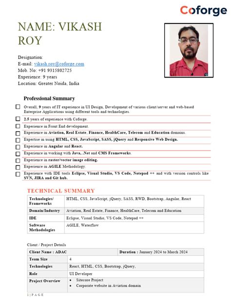 Vikash Ui Coforge Pdf Bootstrap Front End Framework Eclipse Software