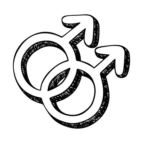 Nine Hand Drawn Homosexual Gender Identity Icon Symbol Used To