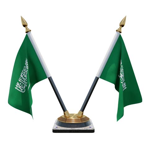 Saudi Arabia 3d Illustration Double V Desk Flag Stand 11235672 Png