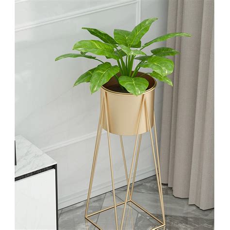 Buy Soga 4x 50cm Gold Metal Plant Stand With Gold Flower Pot Holder