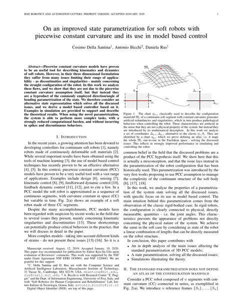 Pdf On An Improved State Parametrization For Soft Robots With Piecewise Constant Curvature And