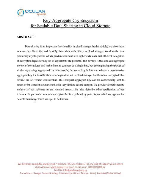 Key Aggregate Cryptosystem For Scalable Data Sharing In Cloud Storage