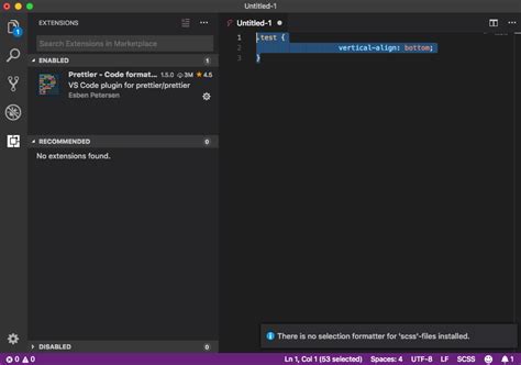 Format Selection In Scss Files Doesnt Work · Issue 529 · Prettierprettier Vscode · Github
