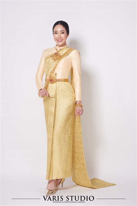ชุดไทย สำหรับเช่า 00412 ชุดไทยบรมพิมาน สีทอง