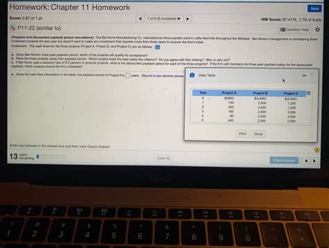 Solved Homework Chapter 11 Homework Save Score 0 87 Of 1