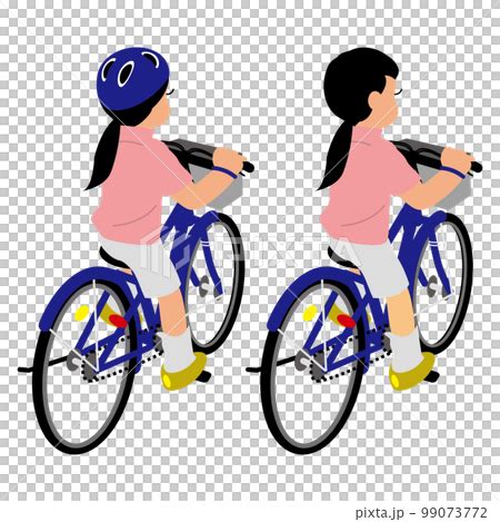 自転車に乗る後ろ姿の女の子のイラスト素材 99073772 PIXTA
