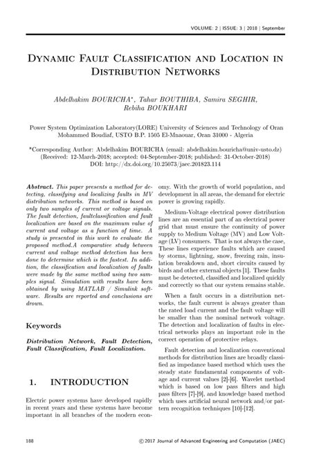 Pdf Dynamic Fault Classification And Location In Distribution Networks