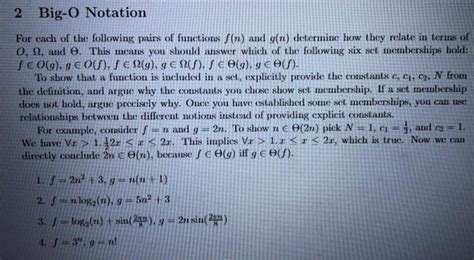 solved for each of the following pairs of functions f n and
