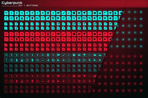 Cyberpunk Gui Ui Kit Over 1300 Png Editable Sources