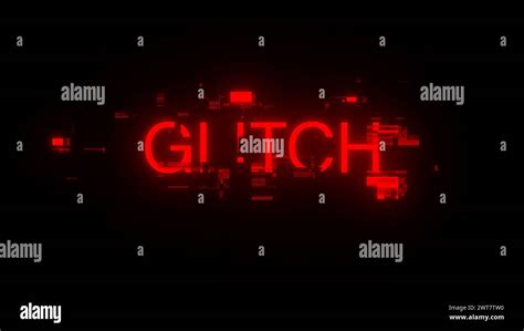 3d Rendering Glitch Text With Screen Effects Of Technological Failures
