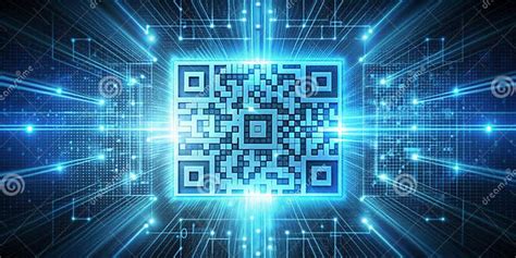 Qr Code Scanning Binary Code With Light Trails Ai Created Content Stock