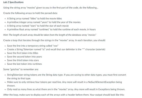 Solved Some Gotchas To Remember Are StringTokenizer Chegg