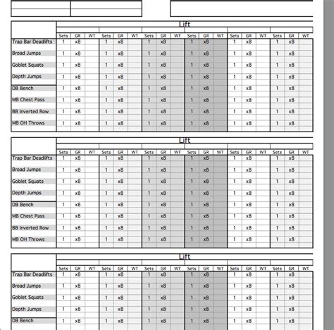 Excel Personal Training Templates Excel Training Designs