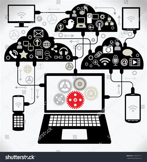 Social Network Communication Global Computer Networks Stock Vector Royalty Free 104972711
