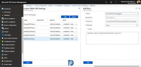 Configure Power Management Options In Intune Through OMA URI
