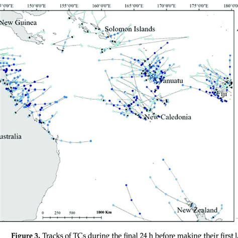 Tracks Of Tcs During The Final 24 Hours Before Making Their First