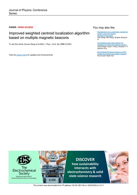 Pdf Improved Weighted Centroid Localization Algorithm Based On