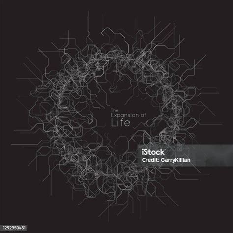 사이버 라이프의 확장 벡터 Ai 뉴런 네트워크 작은 입자는 모션을 정의합니다 촉수의 유기적 기하학적 성장 공간 식민지화 폭발