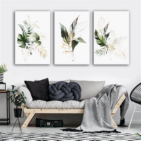 Модульная Картина Из Трех Частей Листья Зелено золотые — Купить Недорого на Bigl Ua 1538488272