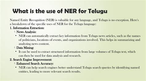 Named Entity Recognition Ner For Telugupptx
