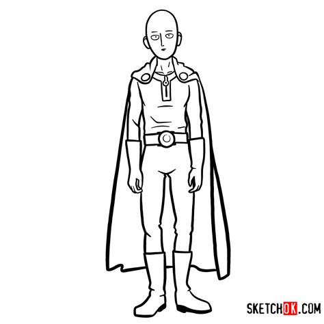 How To Draw Saitama S Face One Punch Man Sketchok Easy Drawing Guides