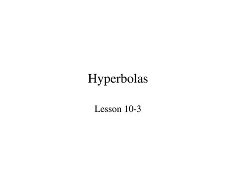 Hyperbolas Exams Pre Calculus Docsity