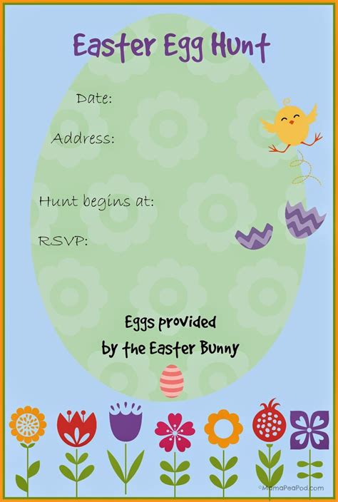 Easter Egg Hunt Invitations Free Printable Printable Word Searches