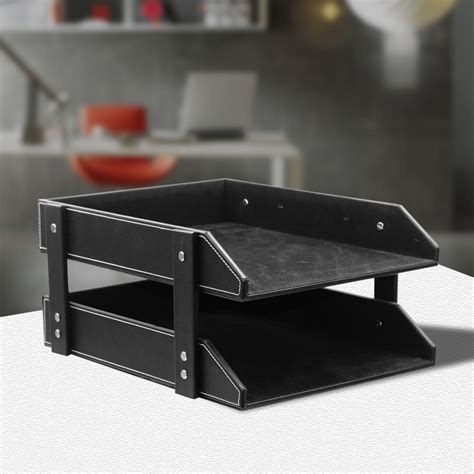 A4 Document File Tray Rack File Organizer Double L Grandado