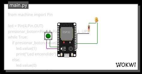 ESP32 Led Con Boton Wokwi ESP32 STM32 Arduino Simulator