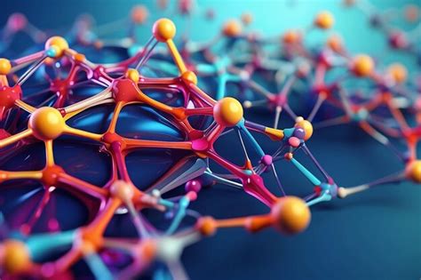Premium Photo Bright Colorful Model Science Background With Molecule Abstract Atomic Structure