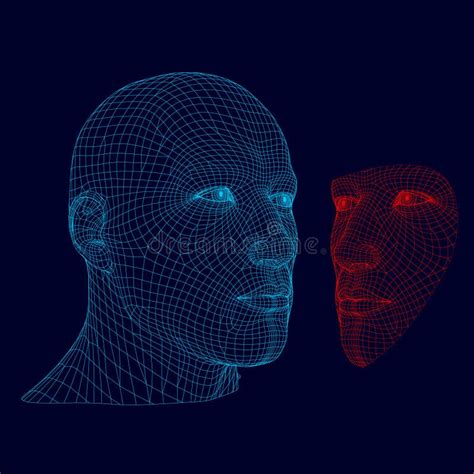 Face Detection And Recognition Of Digital Human 3d Illustration Stock Illustration