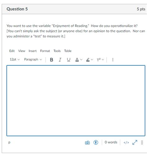 Solved Question 5 5 Pts You Want To Use The Variable Chegg Com