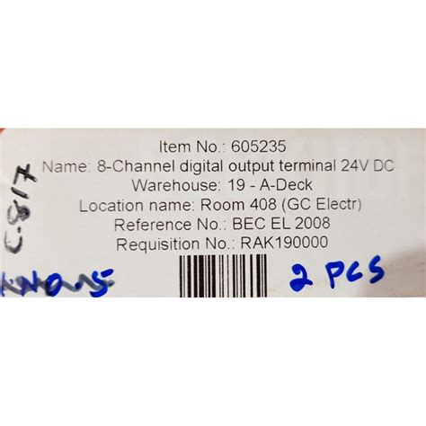 BECKHOFF ES CHANNEL DIGITAL OUTPUT TERMINAL VDC Atlas Shipcare Services