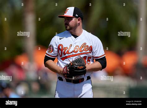 Baltimore Orioles Pitcher Keegan Akin 45 During A Spring Training