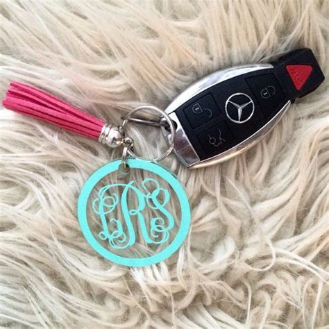 Monogram Keychain With Tassel 2 Inches Tassel Keychain Monogram