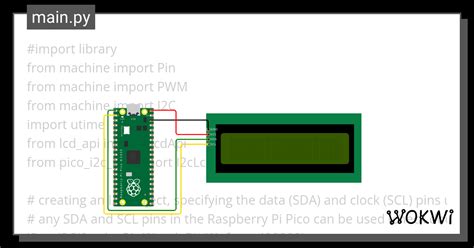 Raspberry Pi Pico Lcd I2c Servo Motor File Wokwi Esp32 Stm32 Arduino Simulator