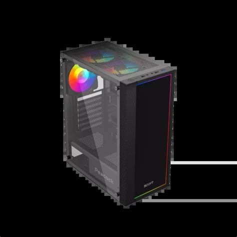 Boost Peacock Gaming Pc Case Black With Stylish Pen Tower
