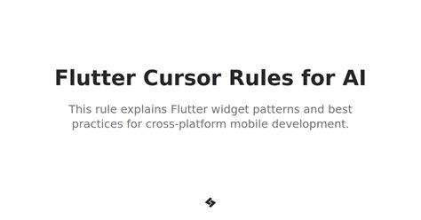 Flutter Cursor Rules For Ai