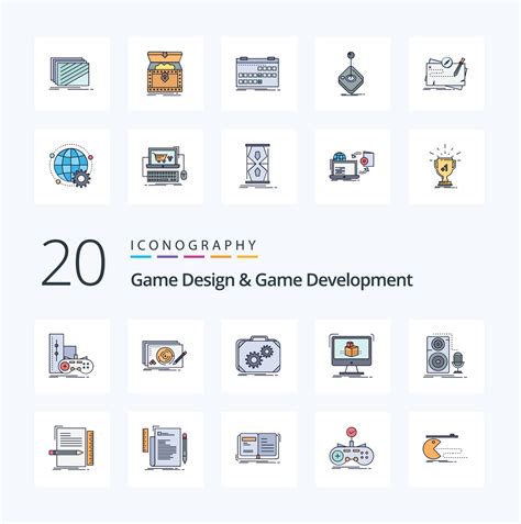 20 Game Design And Game Development Line Filled Color Icon Pack Like