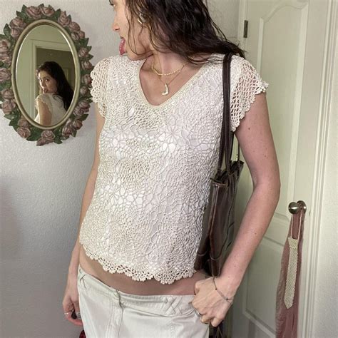 Stunning Vintage Crochet Top 🕊️💖🍀🧚🏼‍♂️ Size Medium Depop