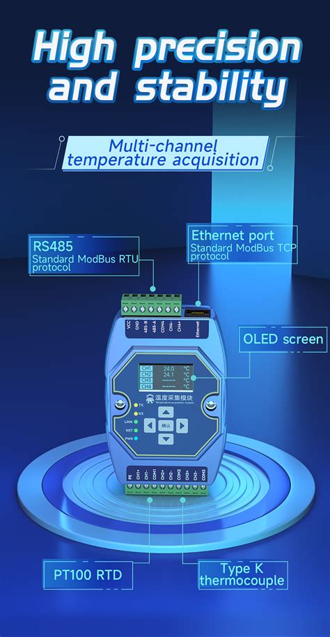 Ebyte Me31 Xdxx0400 Temperature Acquisition Module 4 Way Pt100 Rtd Ethernet Rs485 With Oled