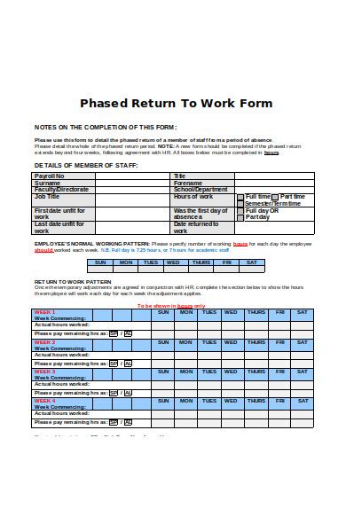 Return To Work Program Template
