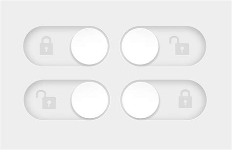 Blocked And Unlocked Toggle Switch Buttons Material Design Switch